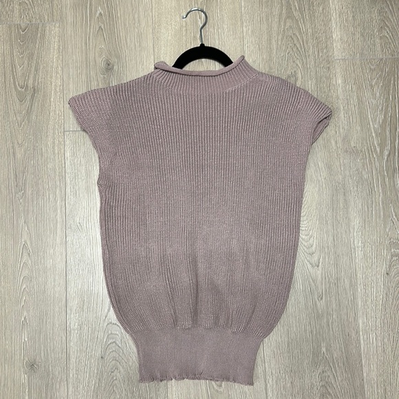 Tops | Rose Pink Knit Tank With Shoulder Pads | Poshmark
